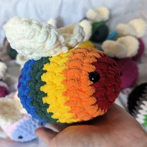 LGBTQIA+ Pride Flag Bee Plushies Cute Chunky Creatures With Sparkly ...