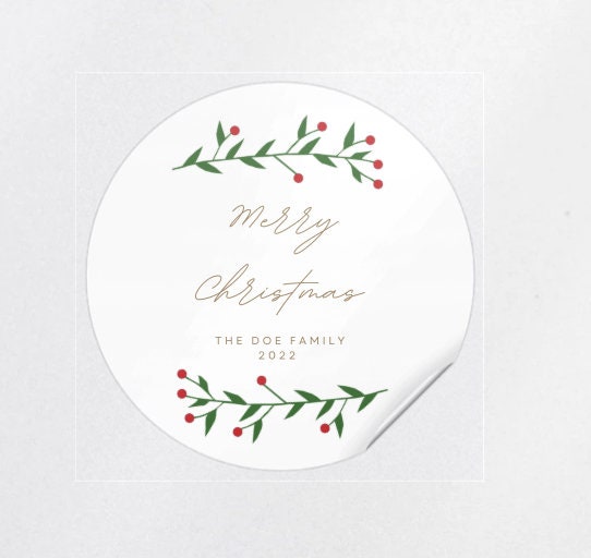 Custom Christmas Labels Set of 30 Personalized Christmas - Etsy