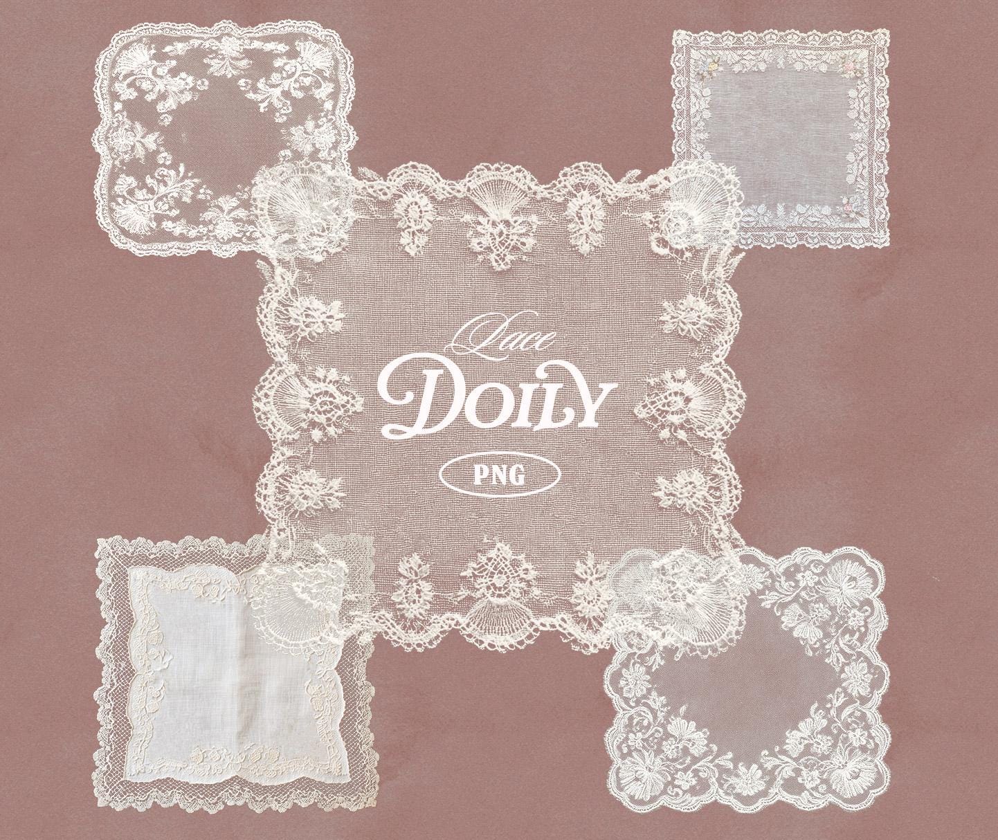 Coquette Lace Doily PNG | 5 Vintage Clipart Overlays | Elegant Lace ...