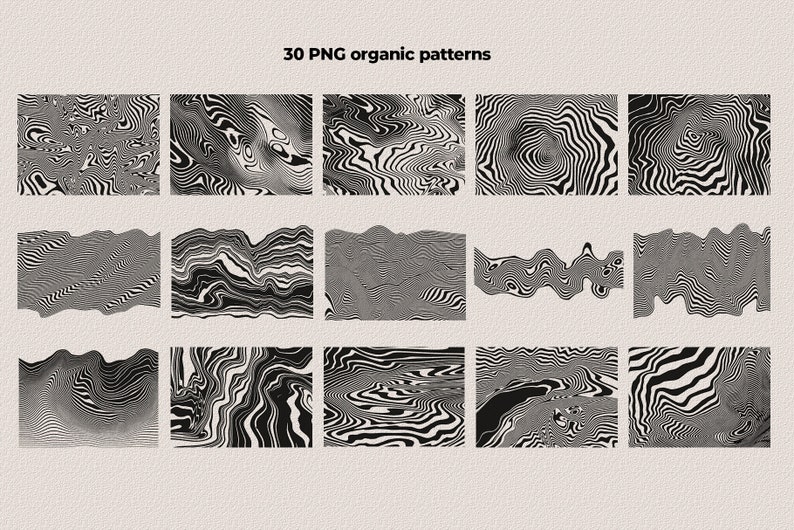 Indie Aesthetic Trippy Waves Patterns, Retro, Psychedelic Digital Paper ...