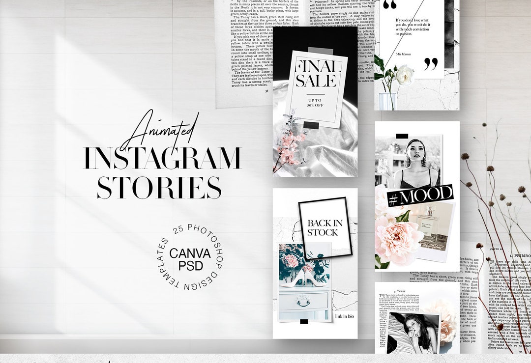 Classy Elegant Luxury Vogue Instagram Story Templates Canva, White Luxe ...