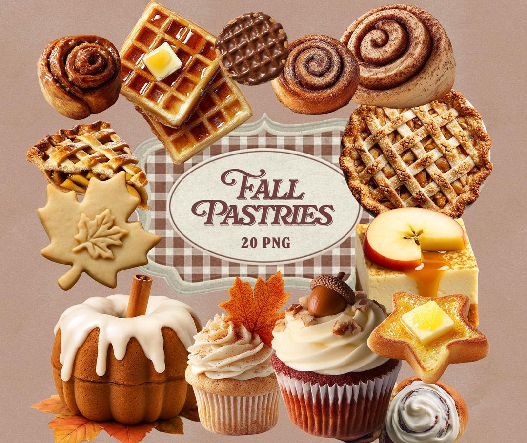 Fall Pastries PNG Bundle – 20 Autumn Dessert Clipart With Pies ...