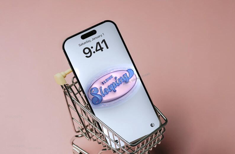 3D Shiny Quote I Love Sleeping Wallpaper for Mobile Inflated Puff ...