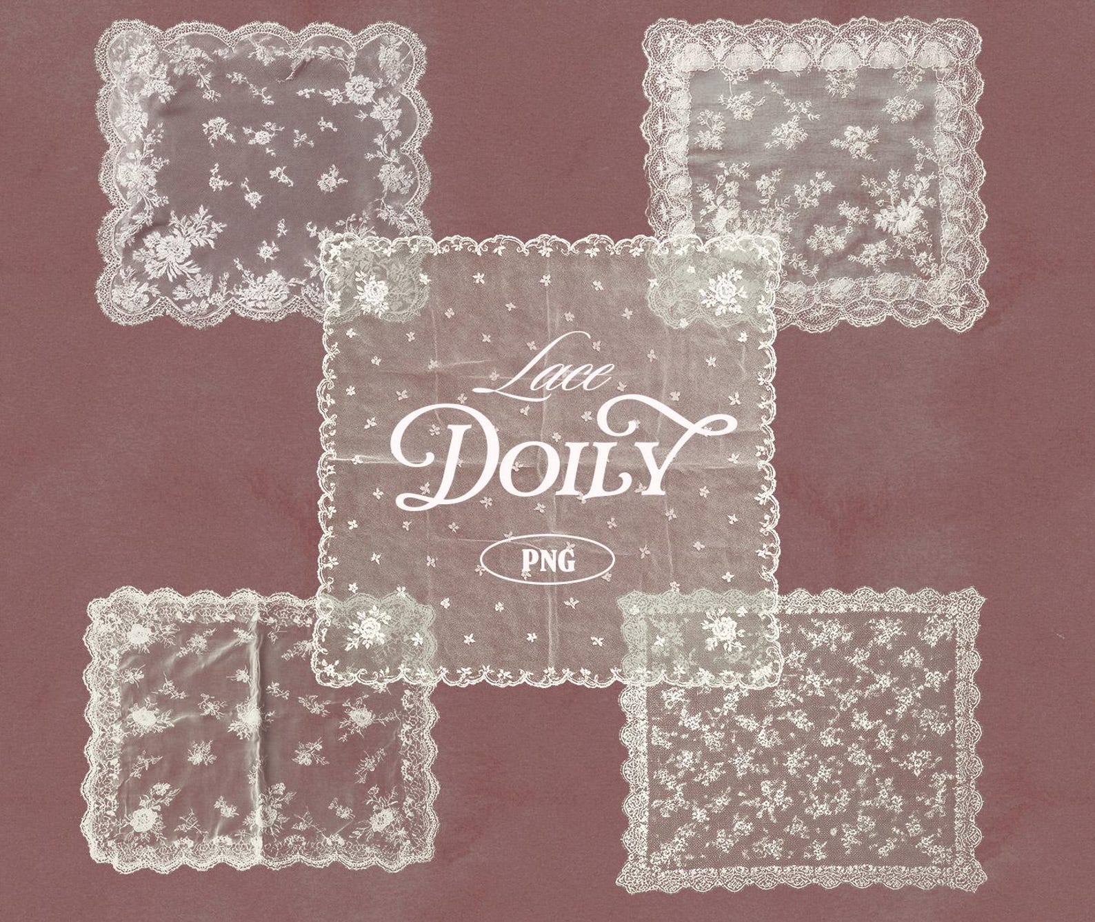 Vintage Lace Doily Clipart PNG | Transparent Scalloped Doilies for ...