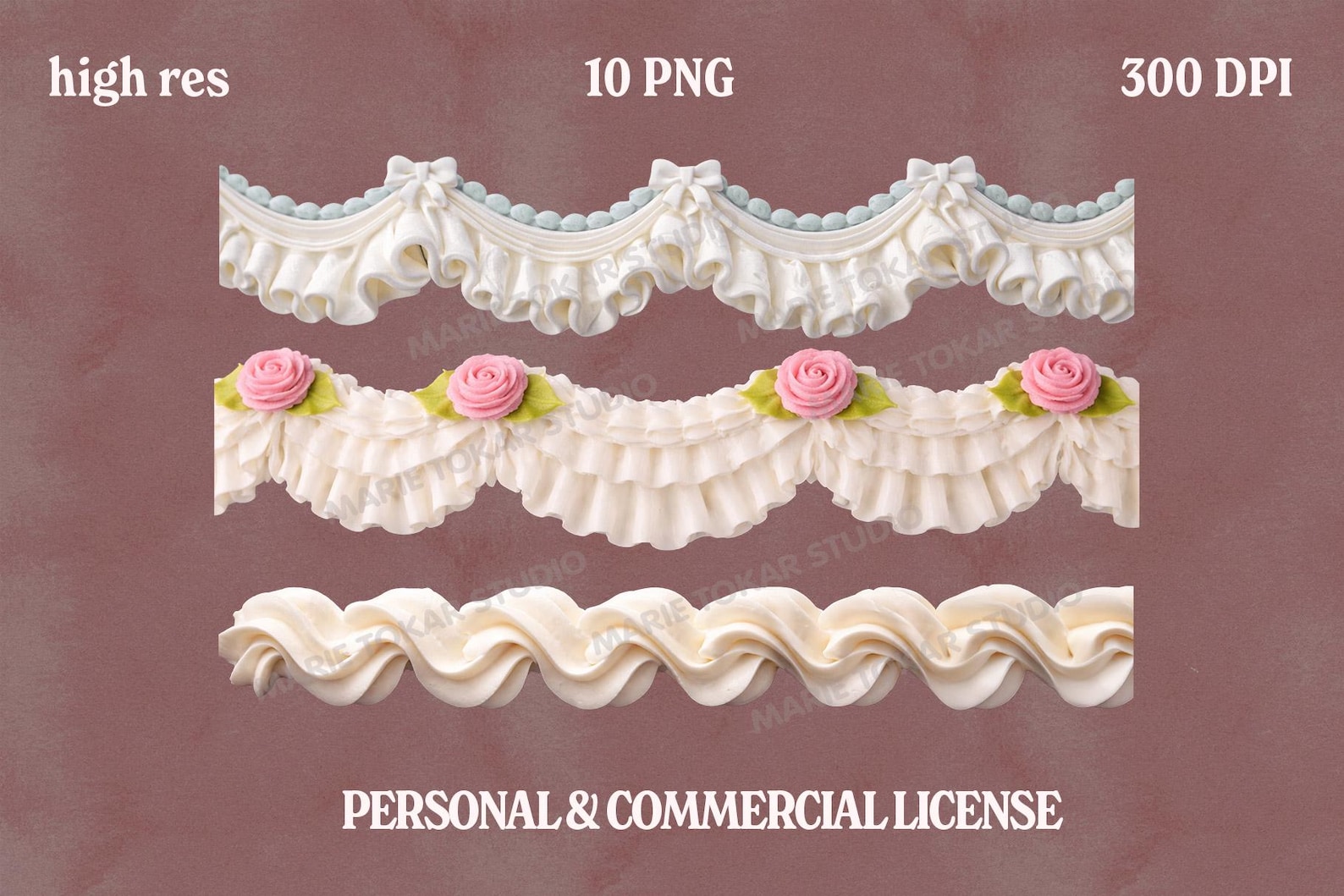 Cake Icing Trim PNG, Vintage Frosting Borders, Pastel Dessert Edges ...