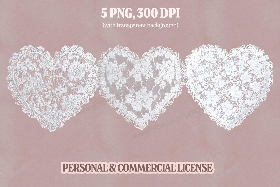 Vintage Lace Heart Frames PNG Set Baroque Handkerchief Clipart ...