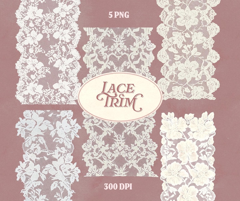 Vintage Lace Trim PNG, Floral Lace Borders, Shabby Chic Lace Edges ...