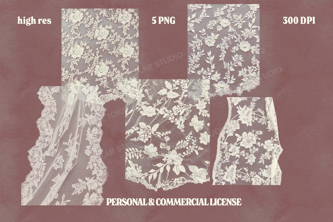Lace Textures PNG, Vintage Floral Lace Fabric Overlays, Romantic ...