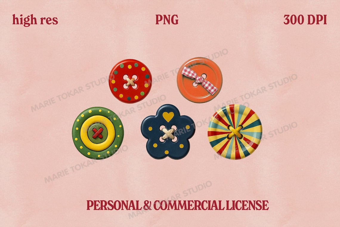15 Fun Button Clipart Pngs – Whimsical Sewing Buttons for DIY Crafts ...