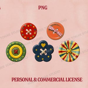 15 Fun Button Clipart Pngs – Whimsical Sewing Buttons for DIY Crafts ...