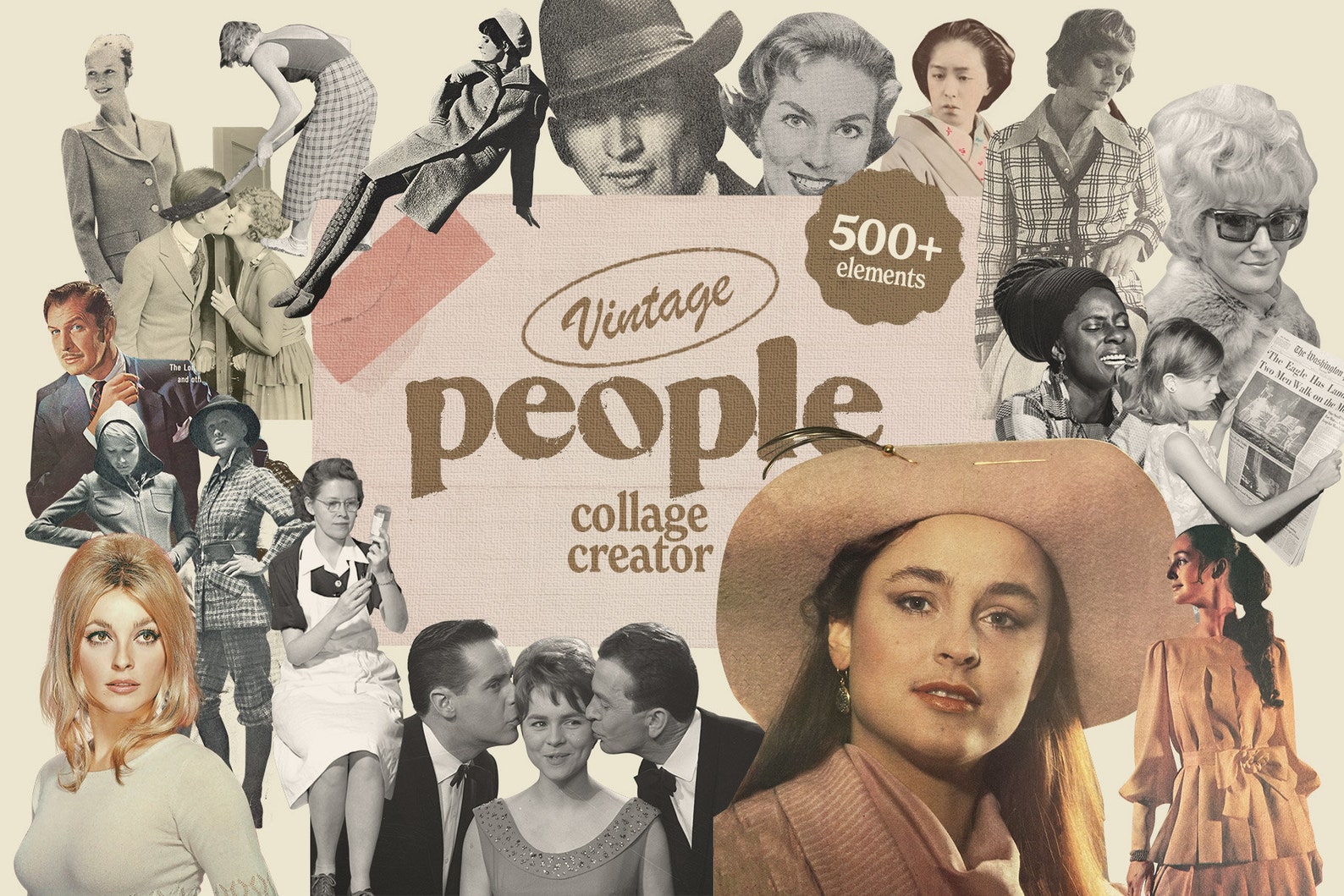 INSTANT DOWNLOAD Printable Vintage Retro Digital People - Etsy