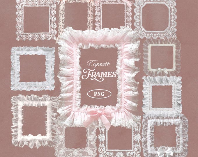 Vintage Powder Coquette Frame Clipart Bundle | Pastel Watercolor Frames ...