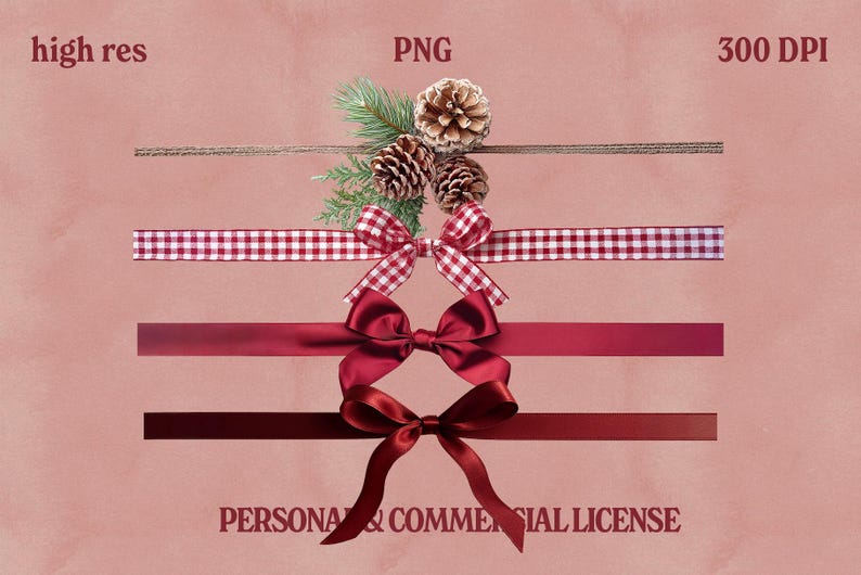 Christmas Ribbon Bow Pngs | Festive Red Green Gold Holiday Bows ...