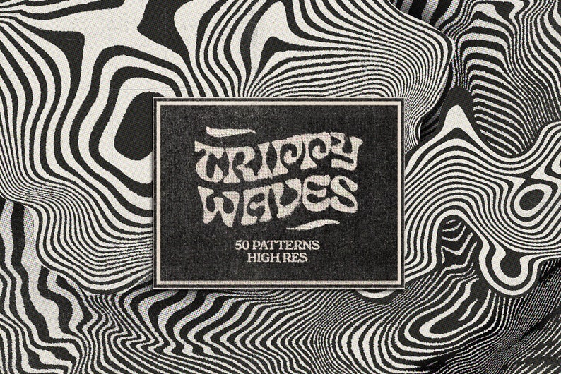 Indie Aesthetic Trippy Waves Patterns, Retro, Psychedelic Digital Paper ...