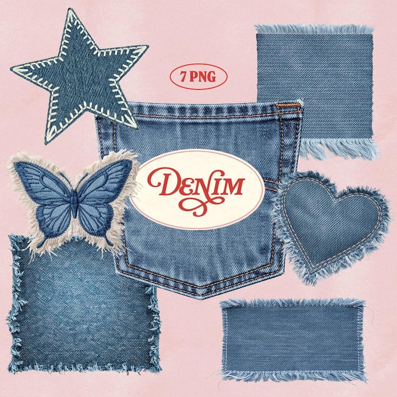 Blue Jeans Patch Png - Etsy