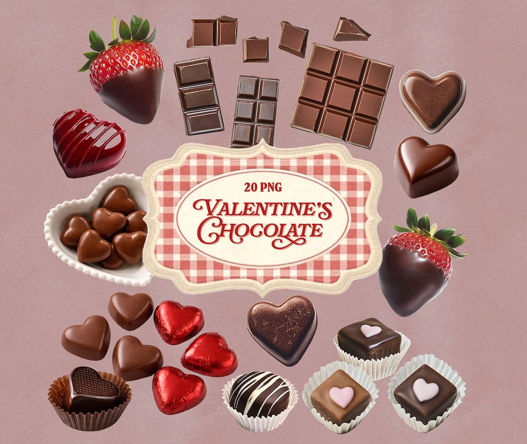 Romantic Valentine Chocolate Clipart, Heart Chocolates PNG, Chocolate ...