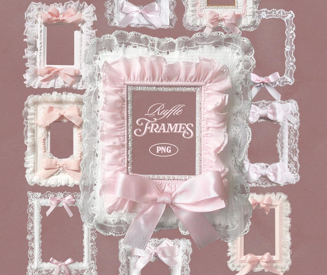 Romantic Chic Ruffle Frame Pngs – 10 Baroque Lace Borders for Journals ...