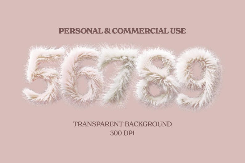 Soft & Fluffy Numbers PNG Set – 10 High-quality, Transparent Background ...