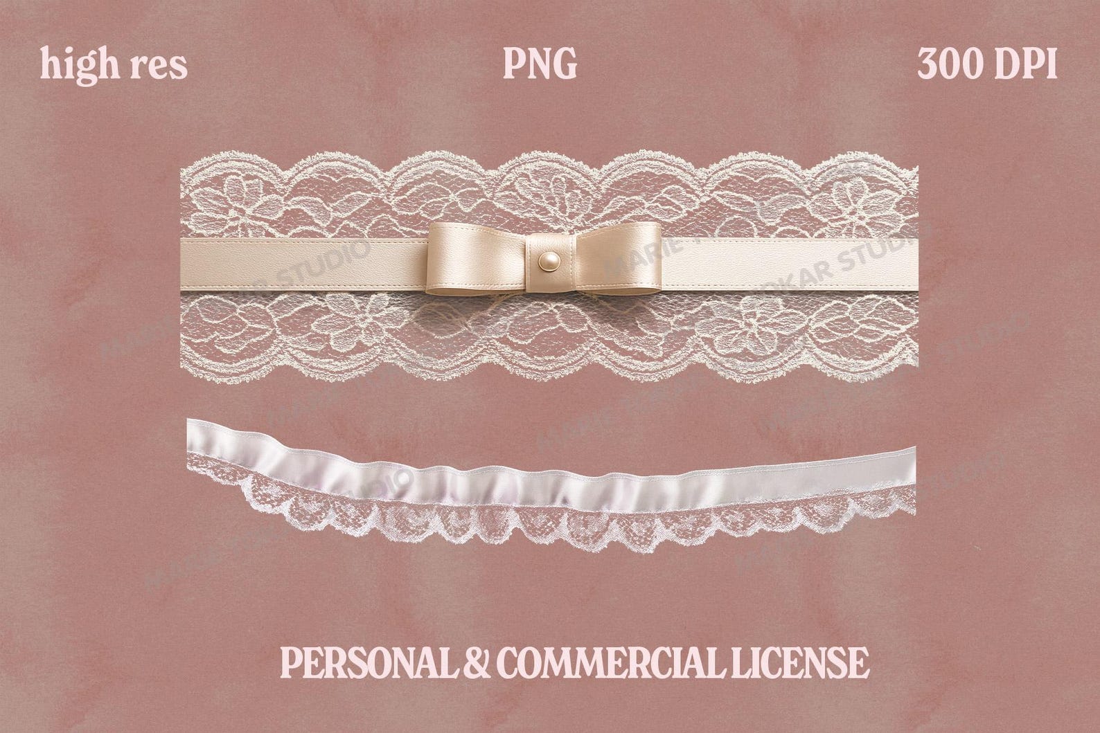 Coquette Lace Trim PNG Bundle | 5 Realistic Lace & Satin Ribbon Borders ...