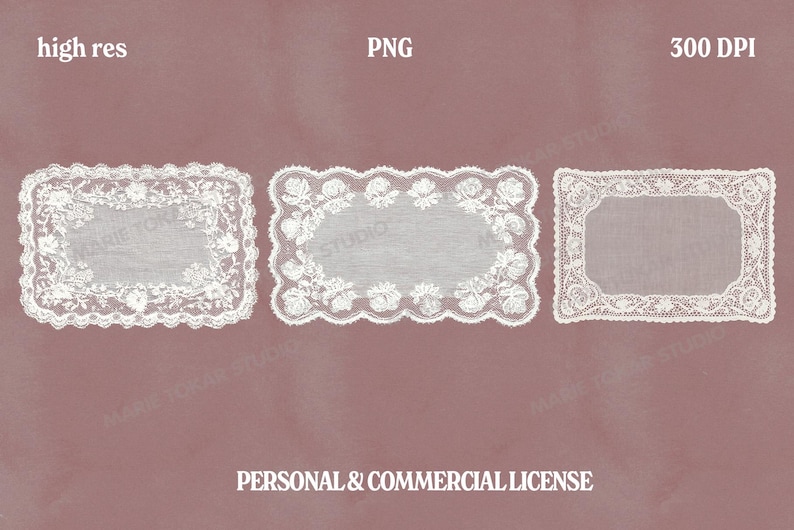 Vintage Lace Doily PNG | 6 Transparent Lace Overlays | Realistic Fabric ...