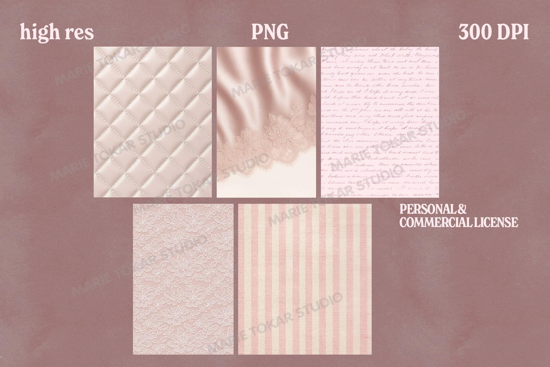 Coquette Digital Backgrounds – 10 Pink Satin, Lace, Fur & Plaid Jpgs ...