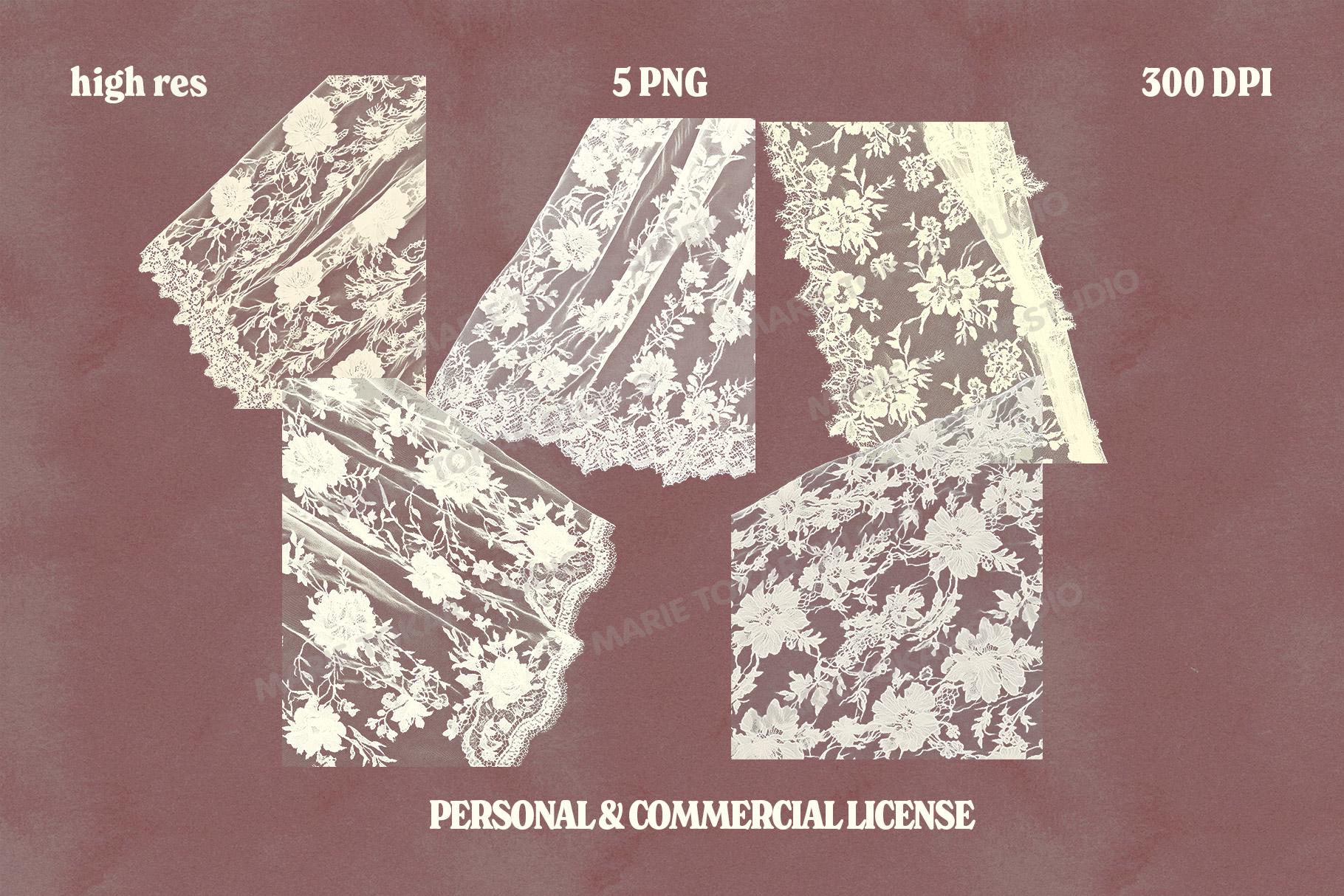 Lace Textures PNG, Vintage Floral Lace Fabric Overlays, Romantic ...