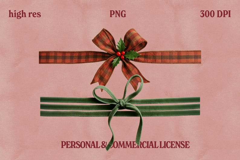 Christmas Ribbon Bow Pngs | Festive Red Green Gold Holiday Bows ...
