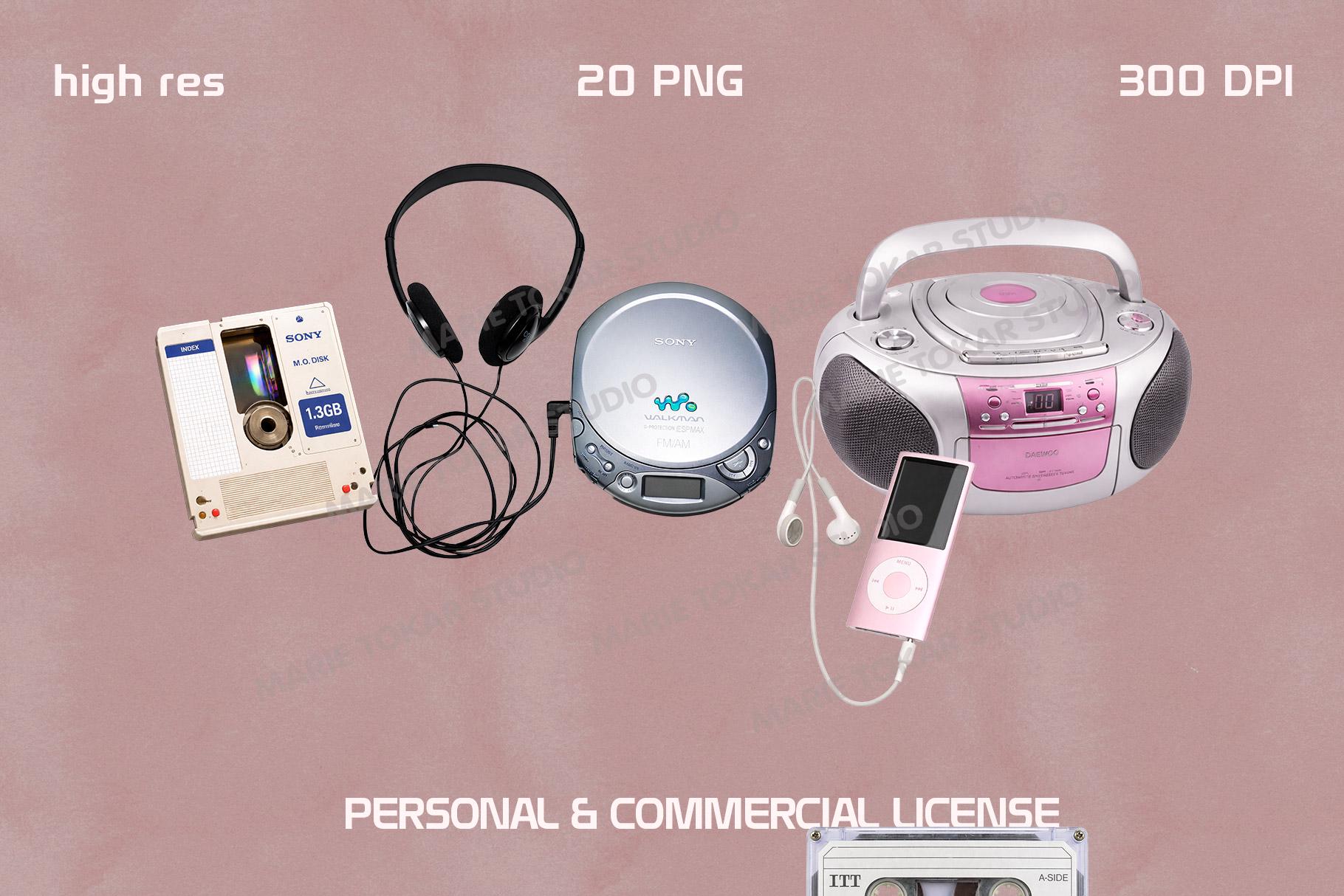 Y2K Tech PNG Clipart Set, Retro Digital Devices, Vintage Electronics ...