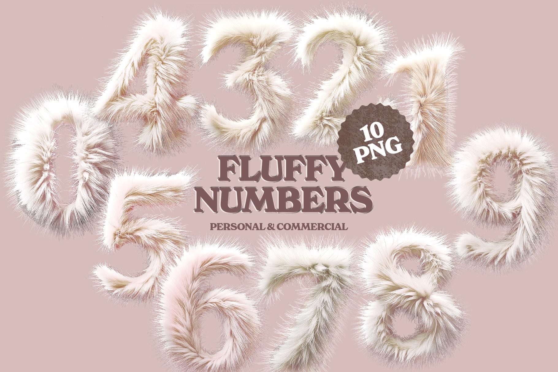 Soft & Fluffy Numbers PNG Set – 10 High-quality, Transparent Background ...