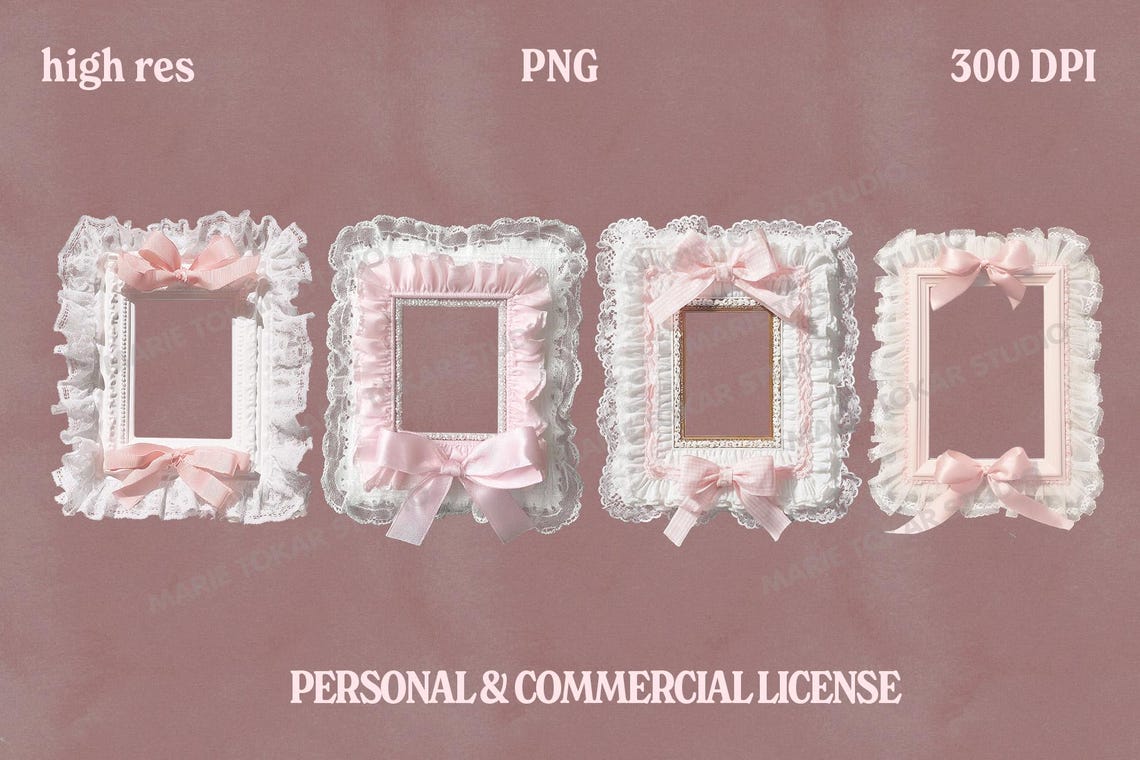 Romantic Chic Ruffle Frame Pngs – 10 Baroque Lace Borders for Journals ...