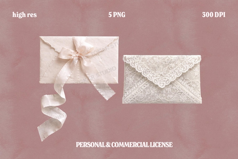 Coquette Envelope PNG Set, Pink Envelopes Clipart, Wedding Invitation ...