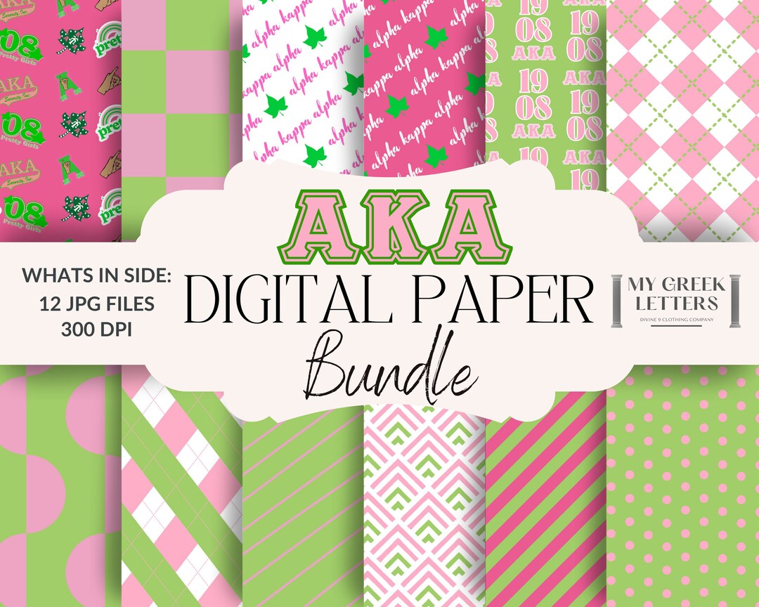 Premium AKA Sorority Digital Paper Alpha Kappa Alpha - Etsy
