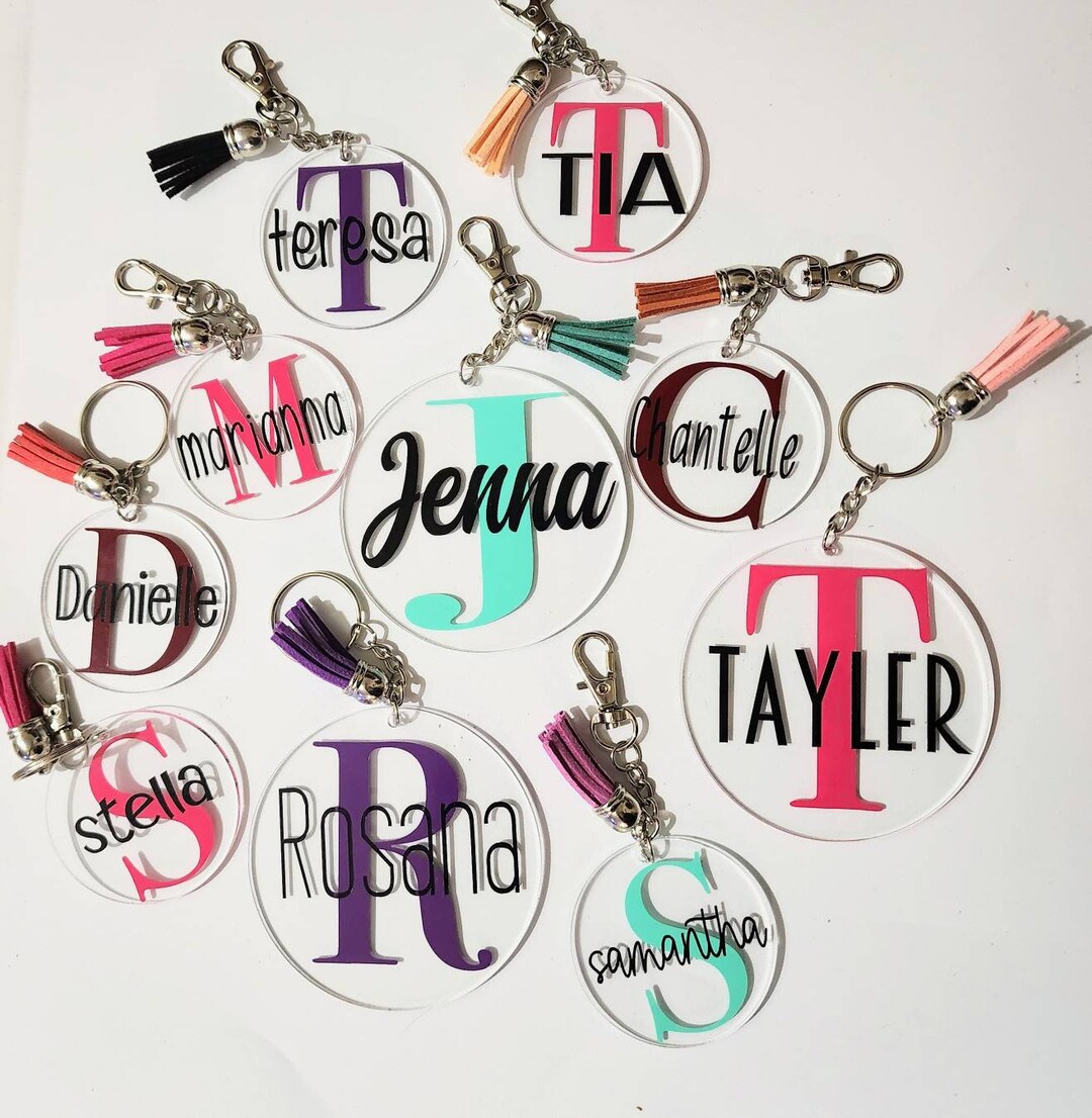 Personalized Name Keychain | Custom Name Keychain | Keyring | Name Keychain | | Letter Keychain ...