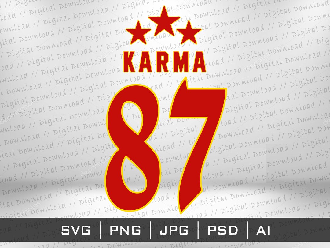Karma 87 Star Jersey Design SVG Png, Cricut Cutting Files, Sublimation ...