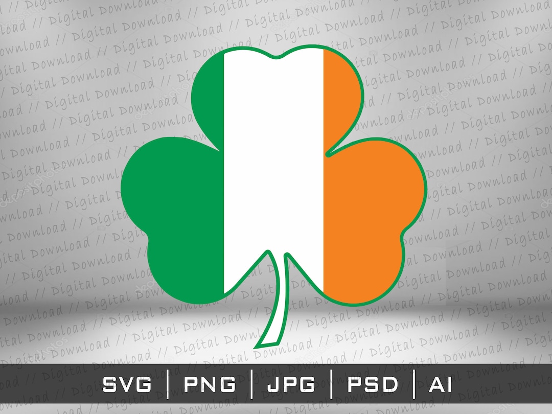 Shamrock Irish Flag SVG Png, Cricut Cutting Files, St. Patricks Day Svg ...