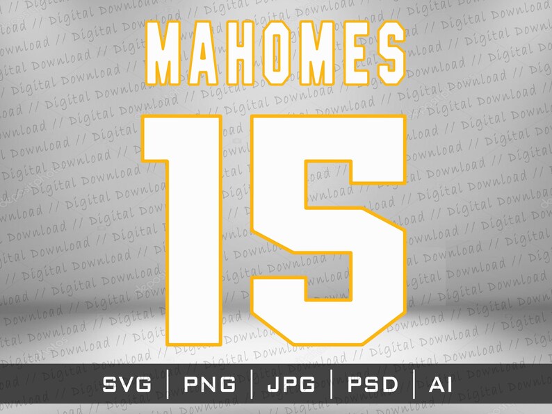 Mahomes 15 Jersey Design SVG Png, Cricut Cutting Files, Sublimation ...