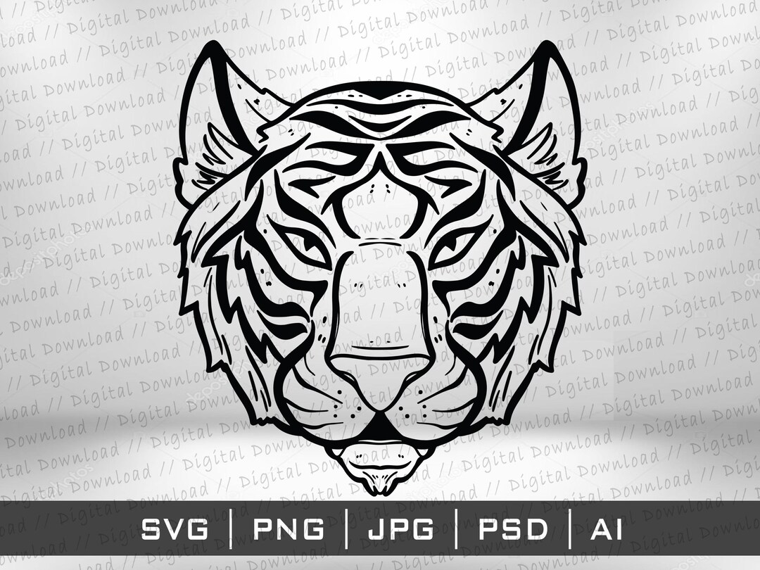 Tiger Svg, Tiger Face Svg, Tiger Head Png, Cricut Cutting Files ...