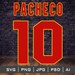 Pacheco 10 Jersey Design SVG Png, Cricut Cutting Files, Sublimation ...