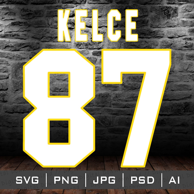 White 87 Kelce Png - Etsy