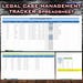 Legal Case Management Spreadsheet for Attorneys, Attorney Case Tracker ...