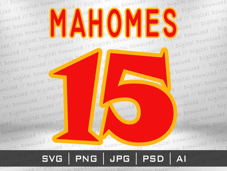 Mahomes 15 PNG Jersey Design SVG Png, Cricut Cutting Files, Sublimation ...