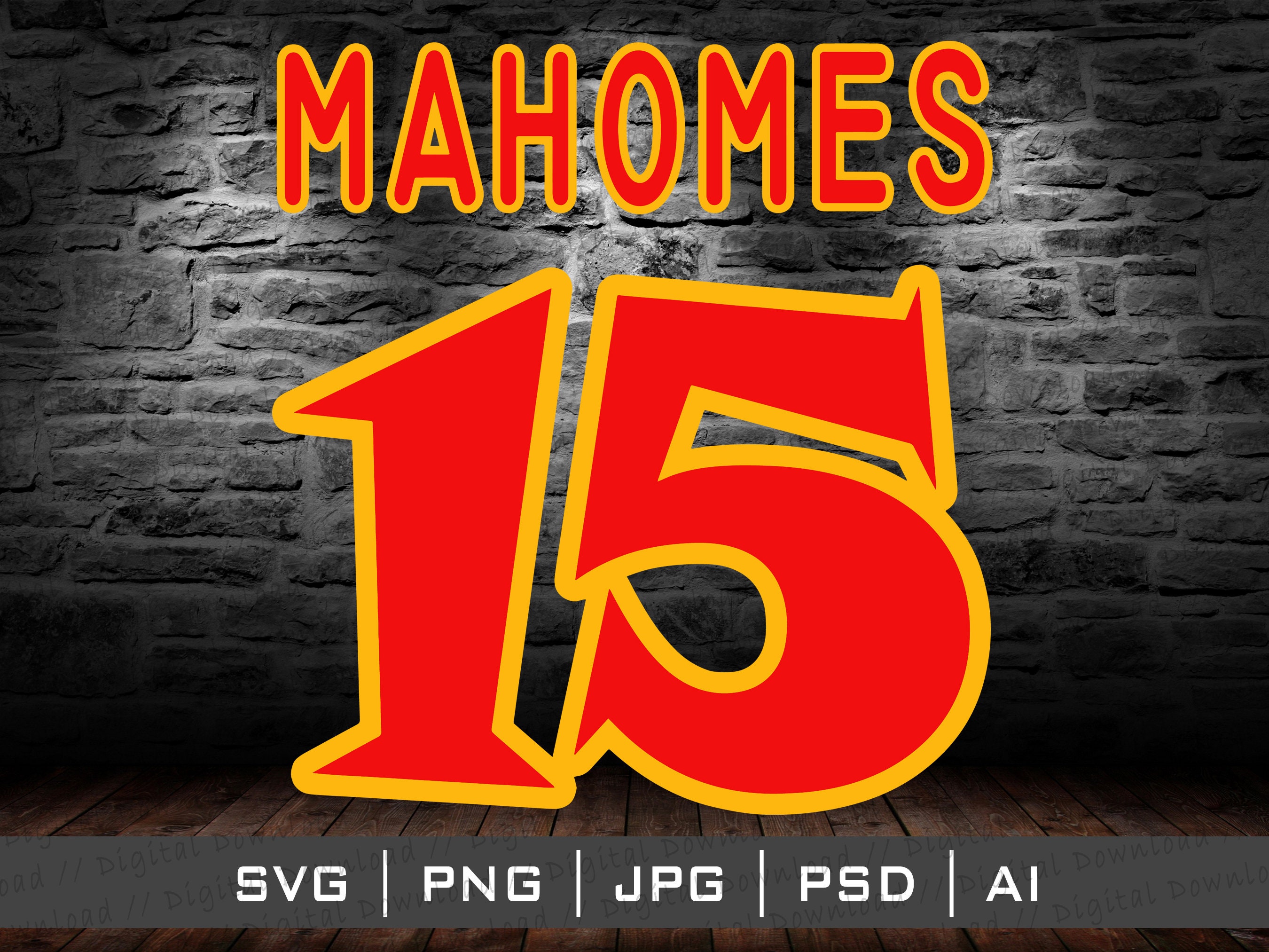 Mahomes 15 PNG Jersey Design SVG Png, Cricut Cutting Files, Sublimation Instant Digital Download ...