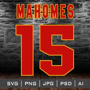 Mahomes 15 Jersey Design SVG Png, Cricut Cutting Files, Sublimation ...