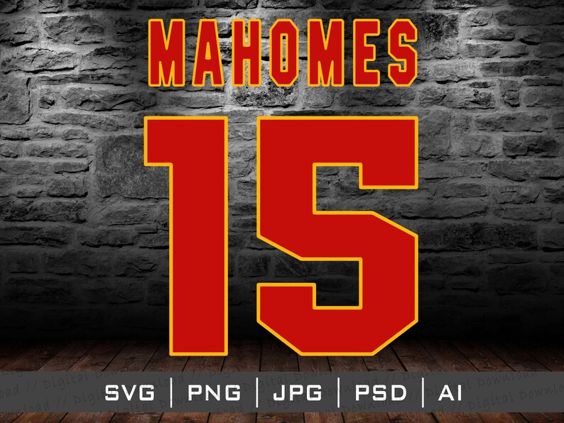 Mahomes 15 Jersey Design SVG Png, Cricut Cutting Files, Sublimation ...