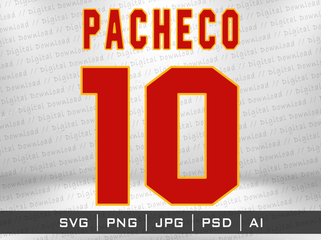 Pacheco 10 Jersey Design SVG Png, Cricut Cutting Files, Sublimation ...