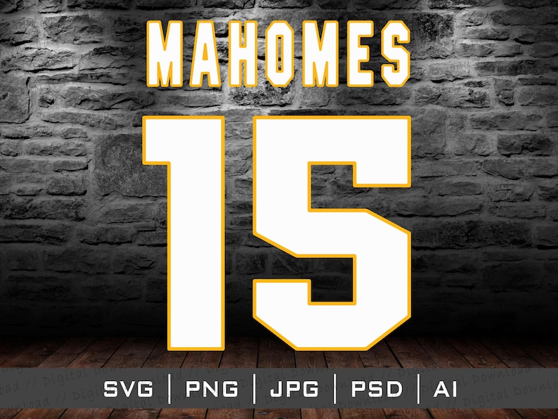 Mahomes 15 Jersey Design SVG Png, Cricut Cutting Files, Sublimation ...