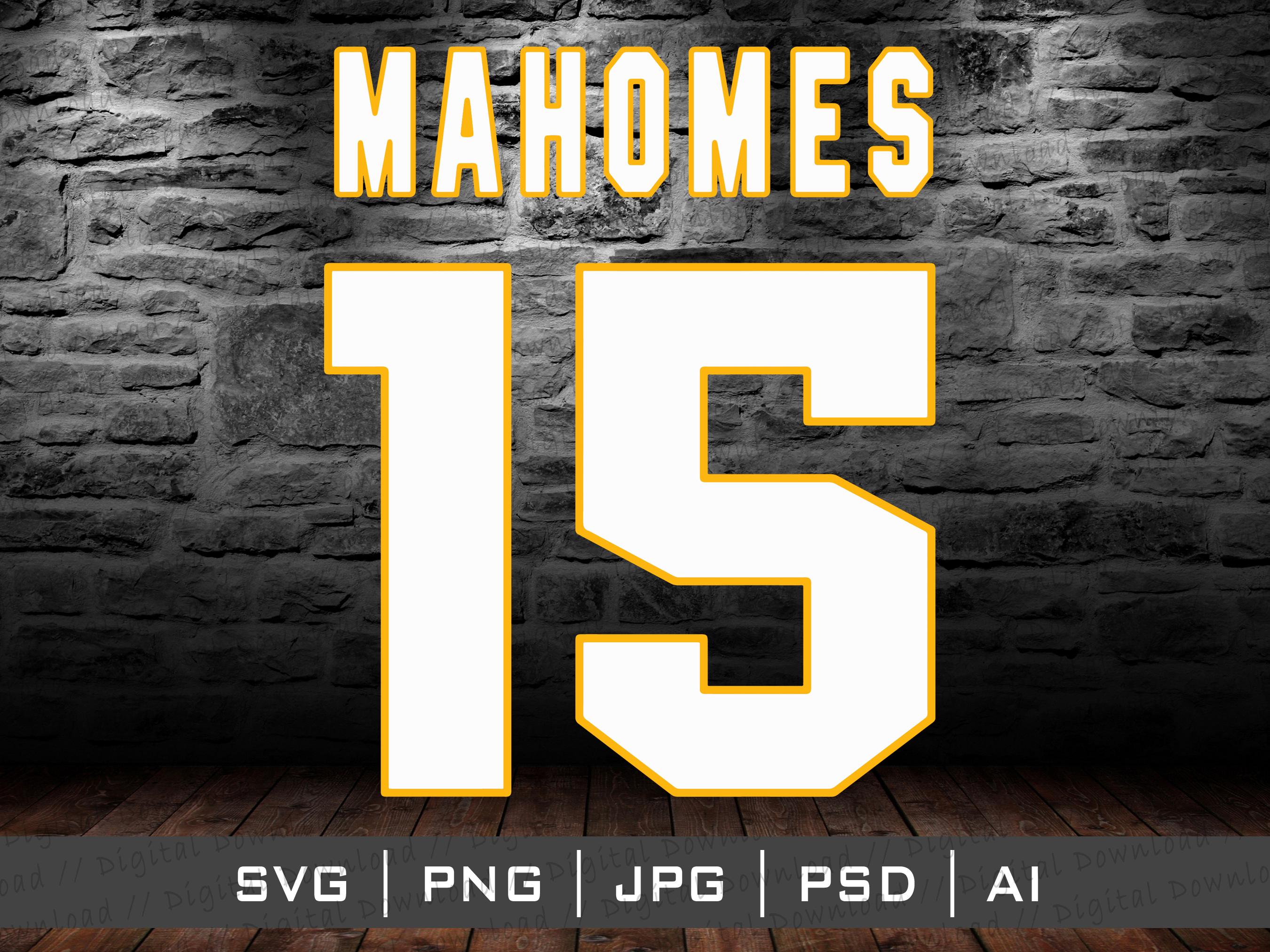 Mahomes 15 Jersey Design SVG Png, Cricut Cutting Files, Sublimation ...