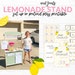 Lemonade and Treat Stand, Printable Lemonade Set Up, Lemonade Pretend ...