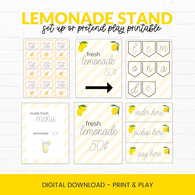 Lemonade Stand Printables - Etsy