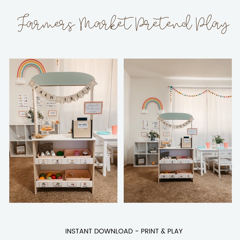 Farmers Market Pretend Play Printable, Farmer's Market Set, Farmers ...